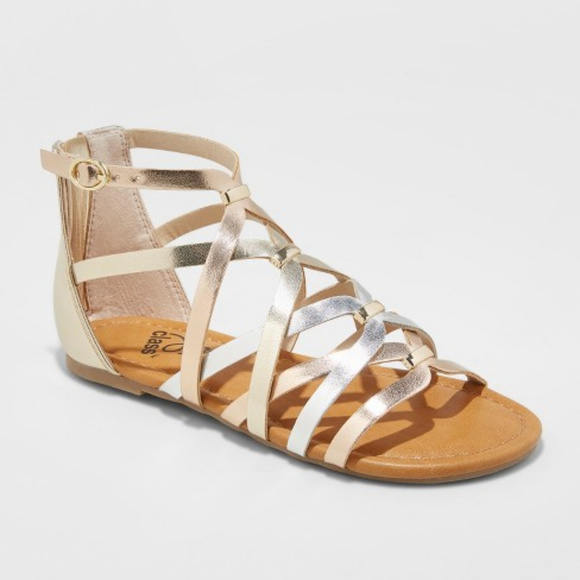 art class | Shoes | Freya Gold Metallic Gladiator Sandals Art Class ...